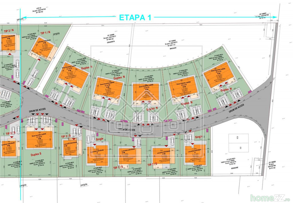 Teren cu autorizatie constructie si utilitati - casa individ in Sibiu